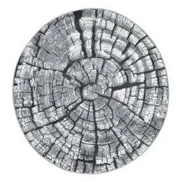 Teppich Gino Falcone "Aurora GF-095", grau, H:5mm &Oslash;:200cm, Polypropylen, Teppiche, Teppich, Holz Optik, ideal im Wohnzimmer & Schlafzimmer