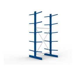 META Kragarmregal Grundregal IPE120 doppelseitig 3000 x 1300 x 1200 mm Enzianblau 10 Kragarmen je St&auml;nder (4026212276794)