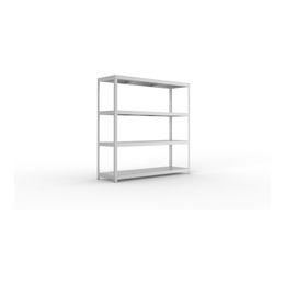 META Weitspannregal Speed Rack 1970 x 2000 x 600 mm verzinkt + 4 Fachebenen + Stahlpaneelen (87022)