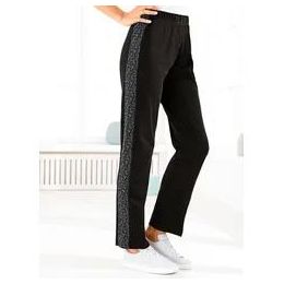Homewearpants, Damen, Gr. 54, Normalgr&ouml;&szlig;en, schwarz, 100% Baumwolle, gemustert, unifarben, lang, Hosen