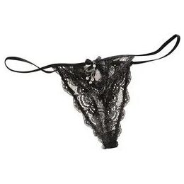 String Petite Fleur Gold, Damen, Gr. 48/50, schwarz, Spitze, Obermaterial: 90% Polyamid, 10% Elasthan, eng, Unterhosen String, aus edler Spitze