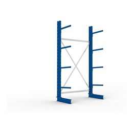 META Kragarmregal Grundregal IPE120 einseitig 2500 x 1300 x 500 mm Enzianblau + 4 Kragarmen je St&auml;nder (4026212119213)
