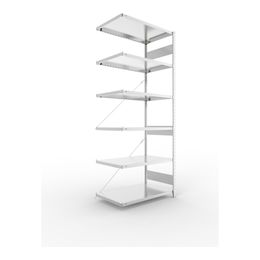 META S3 CLIP230 Anbauregal 2500x1000x600 mm in verzinkt mit 6 B&ouml;den, 230 kg Traglast je Boden (20088746)