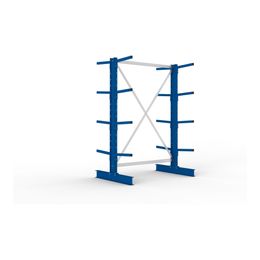 META Kragarmregal Grundregal IPE120 doppelseitig 2000 x 1300 x 800 mm Enzianblau + 8 Kragarmen je St&auml;nder (4026212119435)