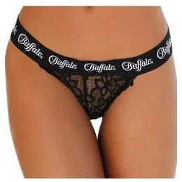 Rioslip Buffalo, Damen, Gr. 32/34, schwarz, Obermaterial: 90% Polyamid, 10% Elasthan, Unterhosen Tanga Brasil-Slip, mit modischem Bund