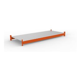 META Gro&szlig;fachregal Zusatzboden 2700 x 1100 mm rotorange + verzinkt + Stahlpaneele + Holme (77562)