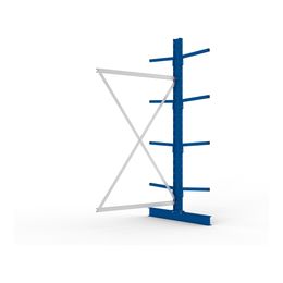 META Kragarmregal Anbau IPE120 doppelseitig 2500 x 1300 x 1000 mm Enzianblau + 8 Armen je St&auml;nder (4026212119619)