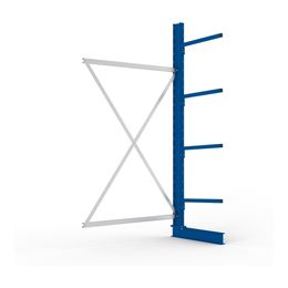 META Kragarmregal Anbau IPE120 einseitig 2500 x 1300 x 600 mm Enzianblau + 4 Armen je St&auml;nder (4026212119244)