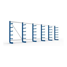 META Kragarmregal Atlas ST einseitig 6 St&auml;nder Enzianblau 2000 x 500 x 6750 enzianblau (97836)