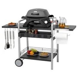 Servierwagen Tepro "Universall BBQ table", silber (schwarz, silberfarben), B:150,5cm H:97,5cm T:59,5cm, Stahl, Rollwagen, Servierwagen