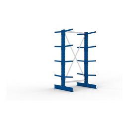 META Kragarmregal Grundregal IPE120 doppelseitig 2000 x 1000 x 800 mm Enzianblau + 8 Kragarmen je St&auml;nder (4026212119251)