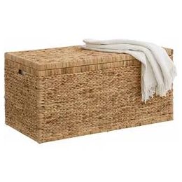 Truhe Home Affaire, beige (natur), B:110cm H:55cm T:57cm, Geflecht Wasserhyazinthe, Truhen, innen mit Baumwolle bespannt