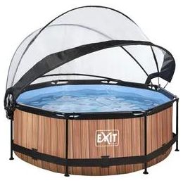 Framepool EXIT "inkl. multifunktionaler Abdeckung", braun, H:76cm &Oslash;:244cm, Schwimmbecken, &Oslash;xH: 244x76 cm, mit Kartuschenfilter und Abdeckung