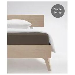 Spannbettlaken Fleuresse "Jenny C aus feinf&auml;digem Mako-Jersey", braun (espresso), L:200cm, Mako-Jersey, Obermaterial: 100% Baumwolle, Bettlaken, Spannbettlaken, f&uuml;r Matratzen bis 23 cm H&ouml;he