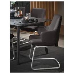Polsterstuhl stressless "Laurel", braun (chocolate paloma, chrom matt), B:58cm H:92cm T:60cm, Leder PALOMA: PALOMA ist ein durchgef&auml;rbtes Semianilin-M&ouml;belleder mit nat&uuml;rlicher Narbung., St&uuml;hle, Polsterstuhl, Low Back mit Armlehne, Gr&ouml;&szlig;e L, mit Beinen aus Stahl in Chrom matt