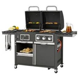Gasgrill Tepro "Kohle-Gas-Kombi Toronto", grau (anthrazit, edelstahlfarben), B:173cm H:116cm T:65cm, Grills, BxTxH: 173x65x116,5 cm