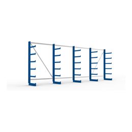 META Kragarmregal Atlas ST einseitig 5 St&auml;nder 2000 x 500 x 5400 enzianblau (97833)
