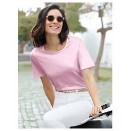 Rundhalsshirt Casual Looks "Shirt", Damen, Gr. 50, rosa (ros&eacute;), 100% Baumwolle, unifarben, Rundhals, Shirts Rundhalsshirt