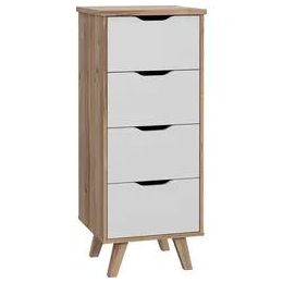 Schubkastenkommode Home Affaire "Vankka", wei&szlig; (planken eiche, wei&szlig;), B:45cm H:108,7cm T:42cm, FSC-zertifizierter Holzwerkstoff, Sideboards