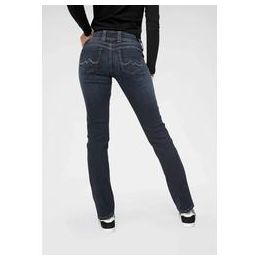 Straight-Jeans Pepe Jeans "GEN", Damen, Gr. 30, L&auml;nge 30, blau (h06 stretch ultra schwarz), Web, Obermaterial: 84% Baumwolle, 14% Polyester, 2% Elasthan, slim fit lang, Jeans Straight-Jeans, in Baumwoll-Qualt&auml;t mit geradem Bein und Doppel-Knopf-Bund