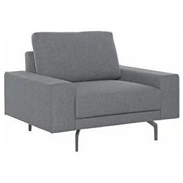Sessel "CR.450, Designsessel, Loungesessel", schwarz (anthrazitgrau, schwarzgrau 064, 36), B:120cm H:85cm T:95cm, NaturLEDER OSKAR (echtes Rindsleder);Flachgewebe VICTORIA (41% Polyacryl 38% Polyester 21% Baumwolle), CREATION BY ROLF BENZ, Sessel, Sessel, Armlehne breit niedrig, Alugussf&uuml;&szlig;e in umbragrau, Breite 120 cm