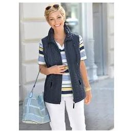 Steppweste Casual Looks, Damen, Gr. 50, blau (marine), 100% Polyester, unifarben, Westen Steppweste