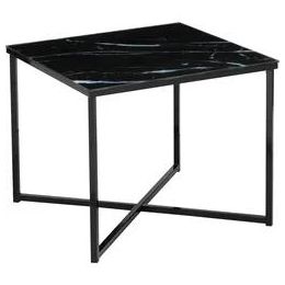 Beistelltisch Salesfever "Caorle Stilvoller Tisch", schwarz (schwarz, schwarz, schwarz, schwarz), B:50cm H:42cm T:50cm, Tische, Beistelltisch, Elegante Tischplatte in edler Marmoroptik