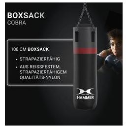 Boxsack HAMMER "Cobra", bunt (schwarz, rot, grau), Boxs&auml;cke, B/H/L: 30cm x 100cm, B:30cm H:100cm