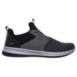 Slip-On Sneaker Skechers "Delson-Camben", Herren, Gr. 43, schwarz (schwarz grau), Lederimitat, Textil, Schuhe, Slipper, Freizeitschuh mit praktischem Gummizug, Topseller