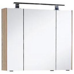 Spiegelschrank SAPHIR "3400", beige (eiche struktur nachbildung), B:82cm H:73,4cm T:13,2cm, Holzwerkstoff, Schr&auml;nke, Spiegelschrank, Breite 82 cm