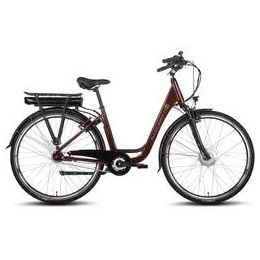 E-Bike SAXONETTE "City Plus" Gr. 50, rot (ruby rot gl&auml;nzend, schwarz), Elektrofahrr&auml;der, 50cm, 28 Zoll (71,12cm), Pedelec, Elektrofahrrad f&uuml;r Damen u. Herren