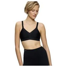 Sport-BH TRIACTION BY Triumph "Triaction Wellness N", Damen, Gr. 85, Cup B, schwarz, Single Jersey, Obermaterial: 77% Polyamid, 23% Elasthan (LYCRA), leicht gl&auml;nzend, unifarben, BHs Sport-BH BH, atmungsaktiv und hoher Support