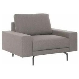 Sessel "CR.450, Designsessel, Loungesessel", braun (beigebraun 064, 32), B:120cm H:85cm T:95cm, NaturLEDER OSKAR (echtes Rindsleder);Flachgewebe VICTORIA (41% Polyacryl 38% Polyester 21% Baumwolle), CREATION BY ROLF BENZ, Sessel, Sessel, Armlehne breit niedrig, Alugussf&uuml;&szlig;e in umbragrau, Breite 120 cm