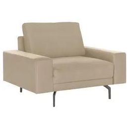 Sessel "CR.450, Designsessel, Loungesessel", beige (beige 534, 20), B:120cm H:85cm T:95cm, NaturLEDER OSKAR (echtes Rindsleder);Flachgewebe VICTORIA (41% Polyacryl 38% Polyester 21% Baumwolle), CREATION BY ROLF BENZ, Sessel, Sessel, Armlehne breit niedrig, Alugussf&uuml;&szlig;e in umbragrau, Breite 120 cm