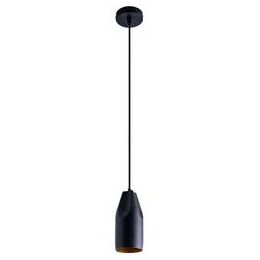 Paco Home Pendelleuchte "HURLEY I", schwarz, 1, &Oslash; 12cm H: 28,5cm, Leuchten, H&auml;ngelampe Esszimmer K&uuml;chenlampe H&auml;ngend Esstischlampe Innen Gold, Pendelleuchte