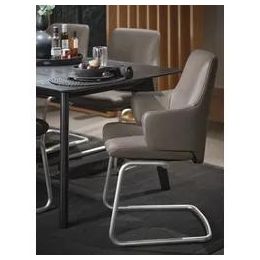 Polsterstuhl stressless "Laurel", braun (mole batick, chrom matt), B:58cm H:92cm T:60cm, Leder BATICK: BATICK ist ein leicht korrigiertes, durchgef&auml;rbtes und genarbtes M&ouml;belleder, bei dem die meisten Unebenheiten und Spuren in der Regel entfernt wurden., St&uuml;hle, Polsterstuhl, Low Back mit Armlehne, Gr&ouml;&szlig;e L, mit Beinen aus Stahl in Chrom matt