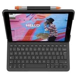 Logitech Slim Folio - Tastatur und Folioh&uuml;lle - kabellos - Bluetooth - QWERTZ - Deutsch - Graphite - f&uuml;r Apple 10.2-inch