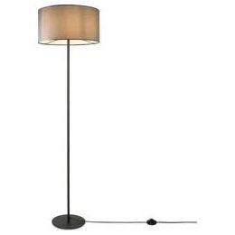 Paco Home Stehlampe "LUCA CANVAS UNI COLOR", schwarz, &Oslash; 38cm H: 144cm, Leuchten, Lampenschirm Stoff Wohnzimmer Leselampe B&uuml;ro E27 Stehlampe Skandi, Stehlampe