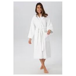 Unisex-Bademantel OTTO HOME "Sanremo, ideal f&uuml;r Sauna & Spa, Hotelbademantel, Morgenmantel" Gr. M, wei&szlig;, L:120cm, Baumwolle, Hausm&auml;ntel, mit Taschen, Damen & Herren Badem&auml;ntel, S-3XL