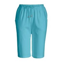 Bermudas, Damen, Gr. 54, Normalgr&ouml;&szlig;en, blau (t&uuml;rkis), 95% Baumwolle, 5% Elasthan, unifarben, kurz, Hosen Bermudas