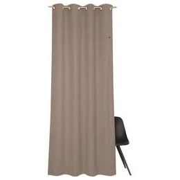 Vorhang Esprit "Harp", braun, B:140cm H:250cm, Microfaser, Polyester, Gardinen, HxB: 250x140, Blickdicht, mit Lederlabel, (BxH) 140 x 250 cm