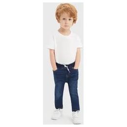 Levi's Schlupfjeans LEVI'S KIDS "LVB SKINNY DOBBY PULL ON PANTS", Jungen, Gr. 9/74, N-Gr, blau (dunkelblau used), Denim/Jeans, Obermaterial: 67% Baumwolle, 28% Polyester, 3% Viskose, 2% Elasthan, skinny fit, Jeans Schlupfjeans, for Baby BOYS