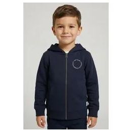 Sweatjacke Tom Tailor, Jungen, Gr. 164, blau (navy), Obermaterial: 100% Baumwolle, unifarben, weit, Rippb&uuml;ndchen, Sweatjacken Sweatjacke, mit Kapuze