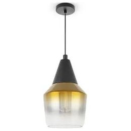 Paco Home Pendelleuchte "DIANA", schwarz, &Oslash; 13,7cm H: 21,1cm, Leuchten, Esstisch Deckenlampe Glas Lampenschirm Modern Vintage Industrial E27, Pendelleuchte