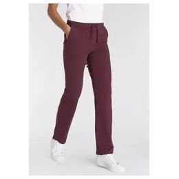 Sweathose Flashlights, Damen, Gr. 32/34, N-Gr, rot (bordeaux), Sweatware, Obermaterial: 95% Baumwolle, 5% Elasthan, unifarben, Basic, l&auml;ssig geschnitten lang, Hosen Sweathose, Mit Geradem Bein