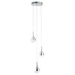 Brilliant Pendelleuchte "Frizzante", grau (chrom), 3, &Oslash; 26cm H: 143,5cm, 1 Stk., Leuchten, LED H&auml;ngelampe 3flg chrom easyDim, Pendelleuchte