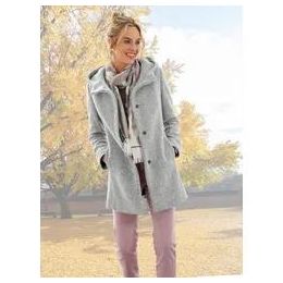 Langjacke Manisa, Damen, Gr. 44, grau (hellgrau, meliert), 75% Polyester, 25% Wolle, gemustert, Jacken Langjacke