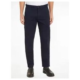Chinohose Tommy Hilfiger "Chino Denton 1985 PIMA CO", Herren, Gr. 34, L&auml;nge 34, blau, Web, Obermaterial: 96% Baumwolle, 4% Elasthan, unifarben, straight fit lang, Hosen Chinohose, Straight Fit