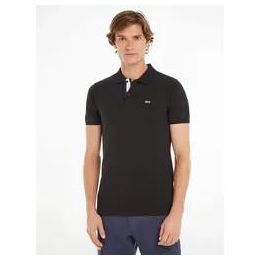 Tommy Hilfiger Poloshirt TOMMY JEANS "TJM SLIM PLACKET POLO", Herren, Gr. M, schwarz, Obermaterial: 100% Baumwolle, Shirts