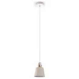 Paco Home Pendelleuchte "MARTA", wei&szlig; (wei&szlig; creme), &Oslash; 15cm H: 21cm, Leuchten, Wohnzimmer Esszimmer Industrial Design E27 Stoffschirm 1,5m Kabel, Pendelleuchte